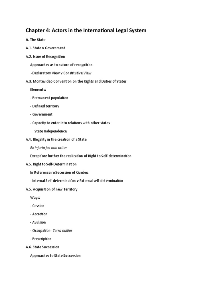Actors in International Law Explained | PDF