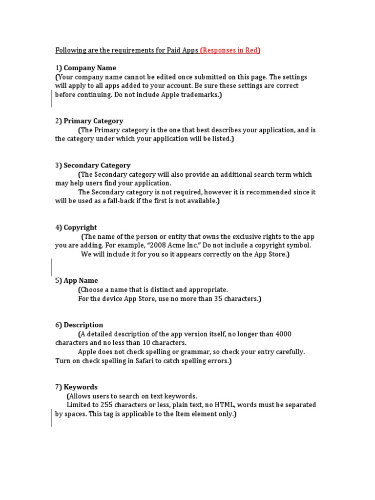App Submission Document Pdf App Store I Os World Wide Web
