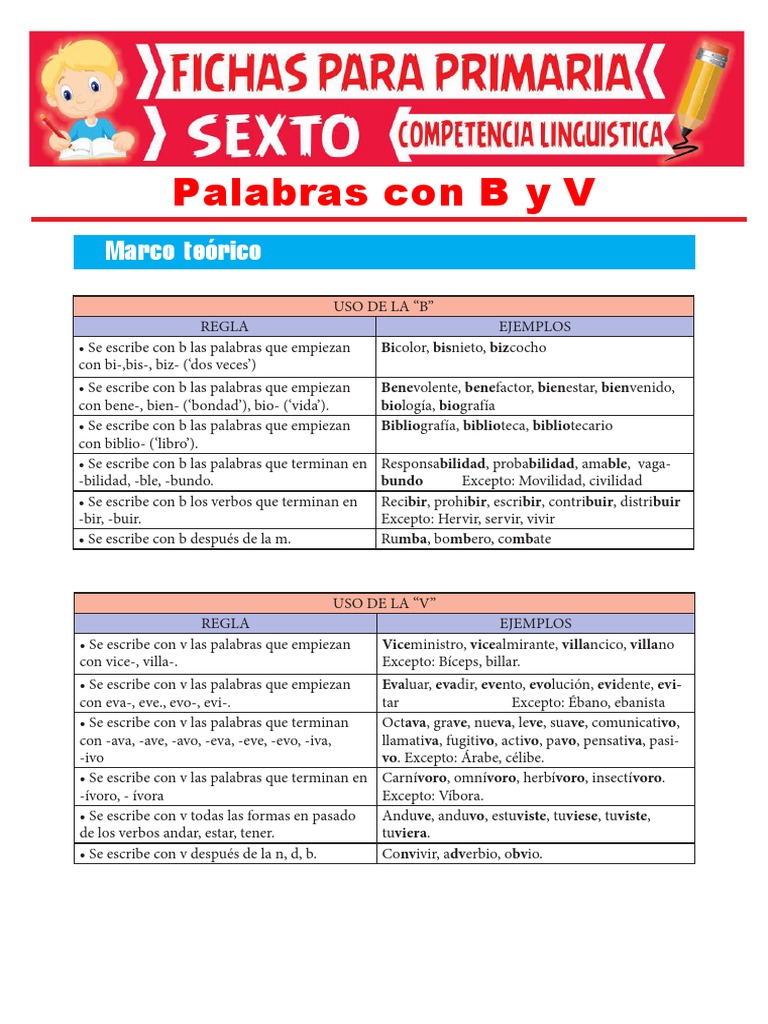 Uso de la B y V en la escritura | PDF | Lingüística