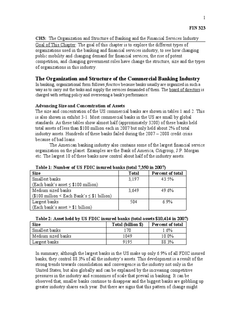 The Evolution of Bank Structure: Trends Towards Larger, More Complex ...
