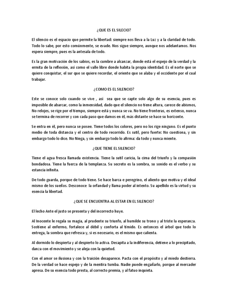 Que Es El Silecio | PDF | Poesía