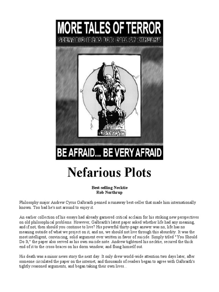 CoC - Adv - More Tales of Terror - Nefarious Plots | PDF | Jack The ...