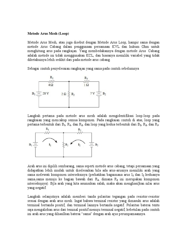 Metode Arus Mesh dalam Analisis Rangkaian | PDF | Metode & Bahan Ajar | Sains & Matematika