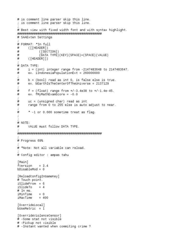 Config | PDF | Integer (Computer Science) | Data Type