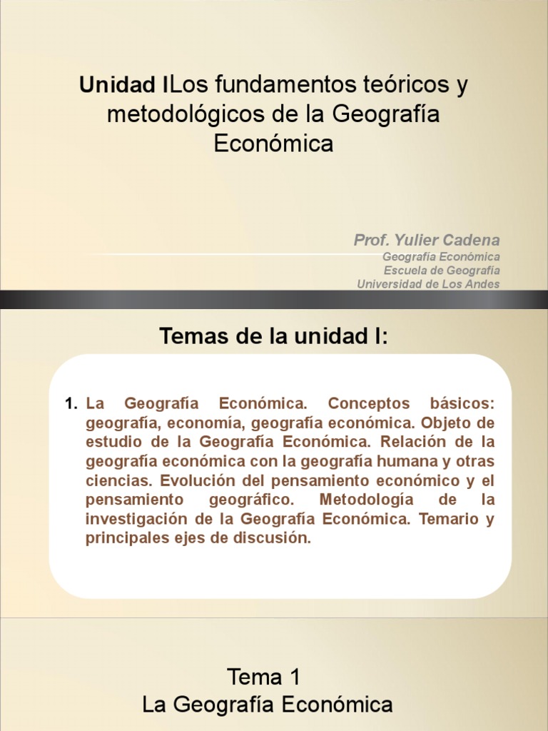Tema 1 Geografía Económica (1) .Pps | PDF | Geografía | Teoría