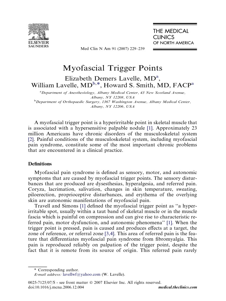 Myofascial Trigger Points | PDF | Myofascial Trigger Point | Injection ...
