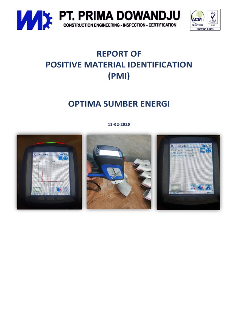 Report of Positive Material Identification (PMI) | PDF | Specification (Technical Standard ...
