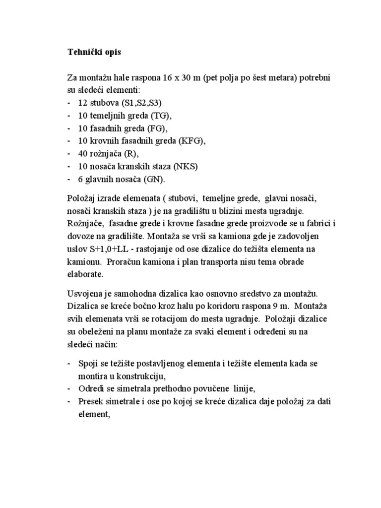 Tehnički Opis | PDF