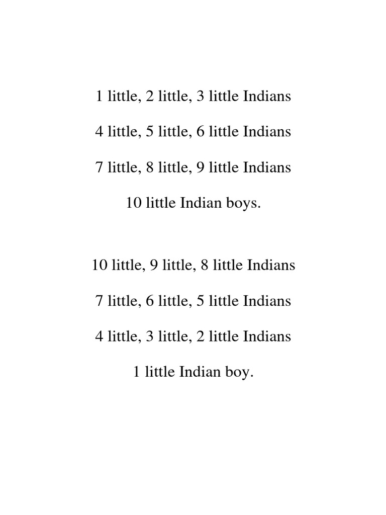 10 Little Indians PDF | PDF
