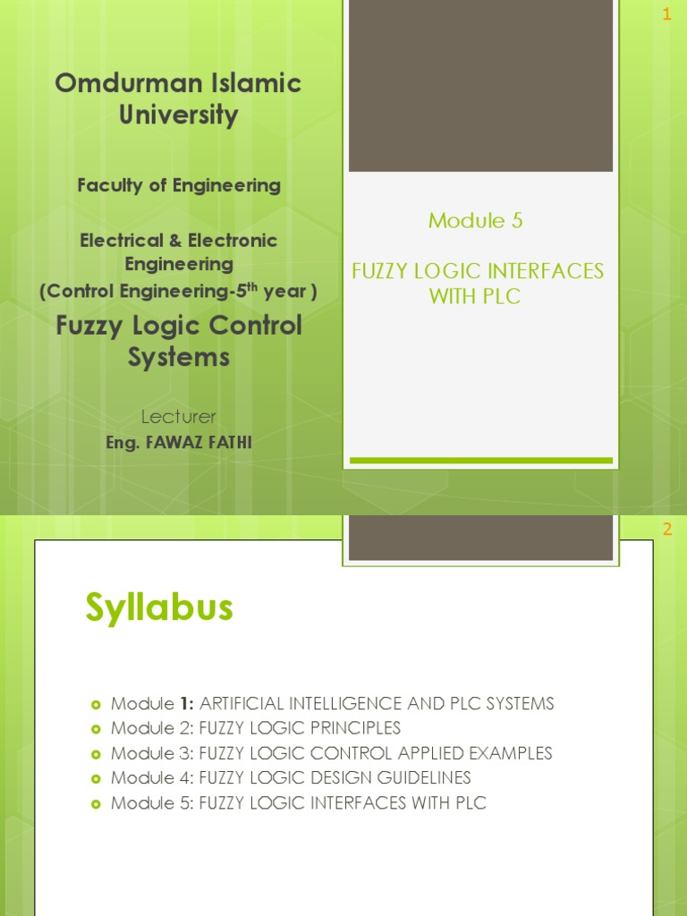 Lecture5 - FUZZY LOGIC INTERFACES WITH PLC | PDF | Programmable Logic Controller | Interface ...