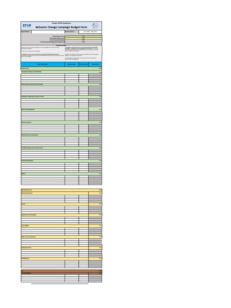 Detail Budget Template - Final | PDF | Indonesian Rupiah | Taxes