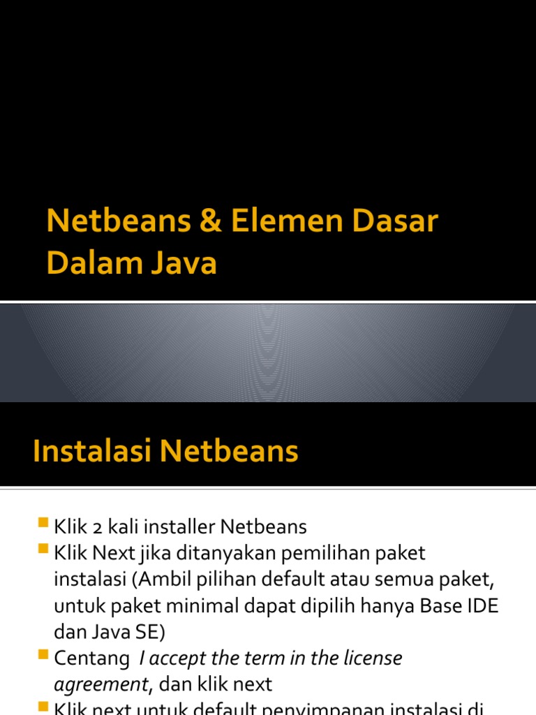 Bab 2 Netbeans - Elemen Dasar | PDF