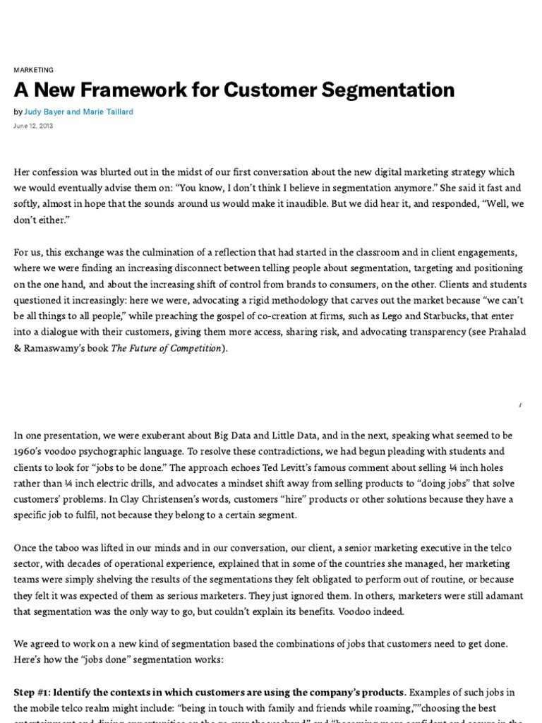 Customer Segmentation | PDF | Market Segmentation | Business