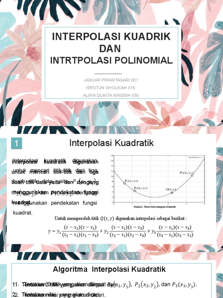 Kelompok 10 - Interpolasi Kuadrik Dan Polinomial | PDF
