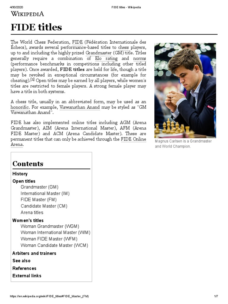 FIDE Titles PDF | PDF | Chess Olympiads | Traditional Board Games
