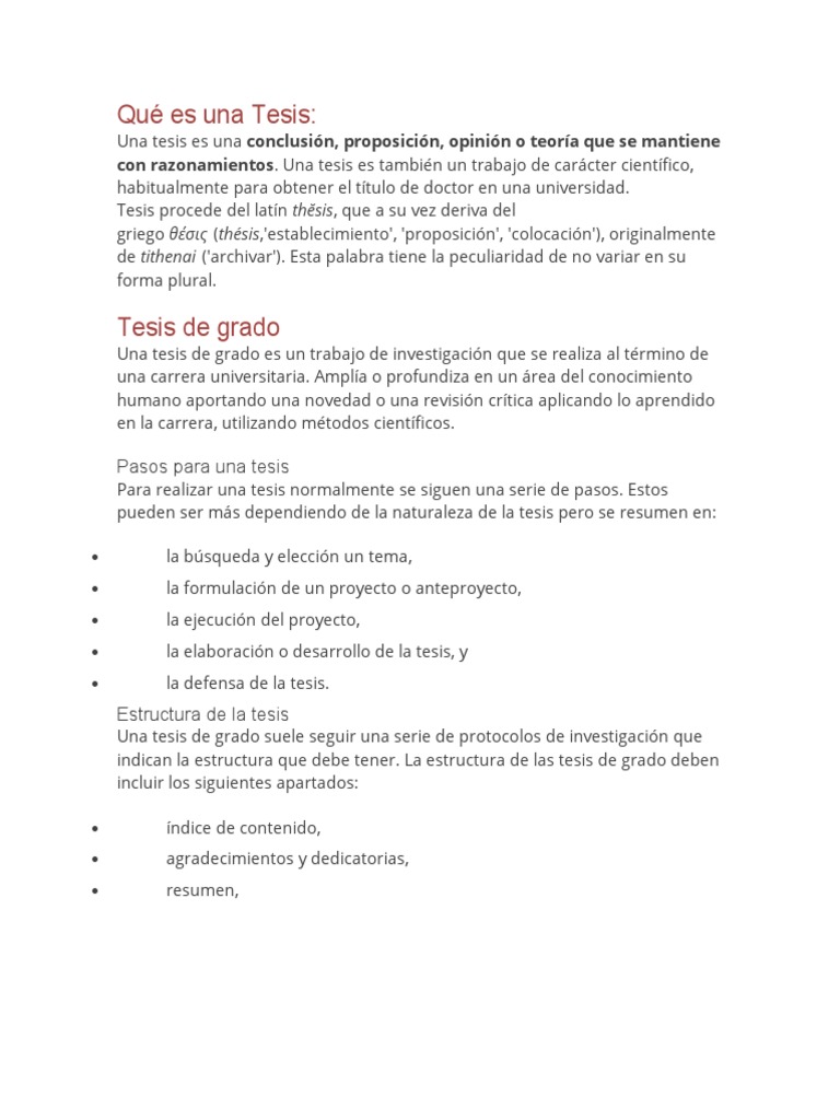 Qué Es Una Tesis | PDF