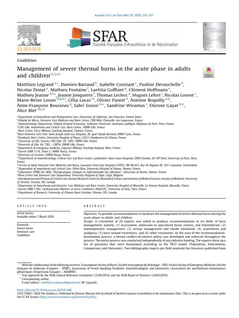 Acute Burn Management Guide | PDF | Sepsis | Burn