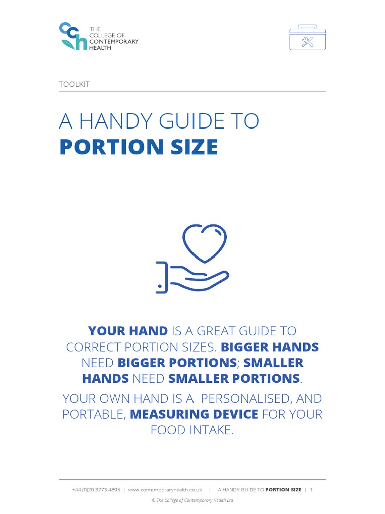 CCH Toolkit A HANDY GUIDE TO PORTION SIZE | PDF | Foods | Western Cuisine