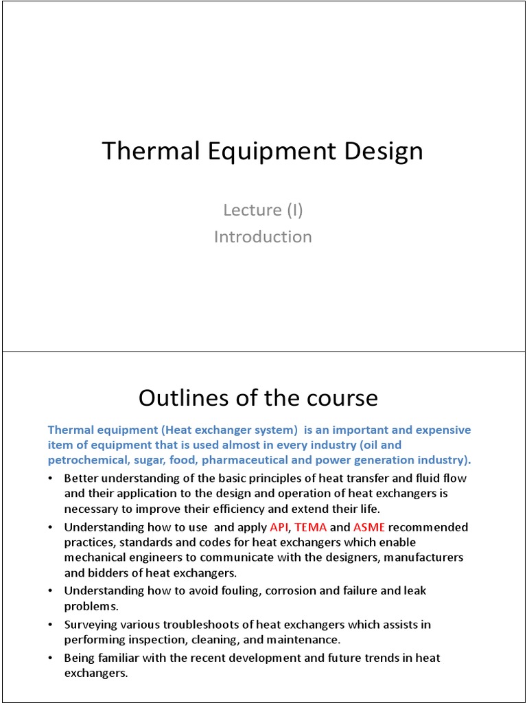 Thermal Equipment Design Overview | PDF | Heat Exchanger | Boiler