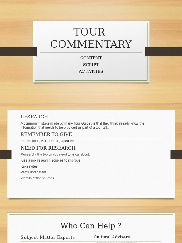 Tour Commentary: Content Script Activities | PDF | Information | Risk