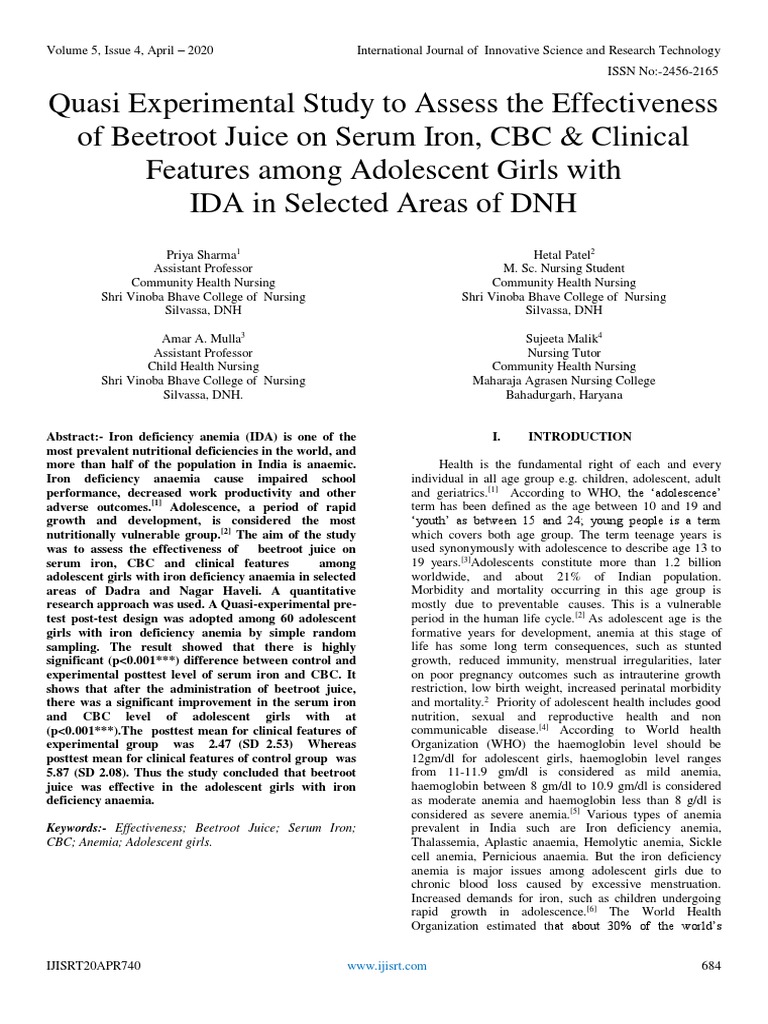 Quasi Experimental Study To Assess The Effectiveness | PDF