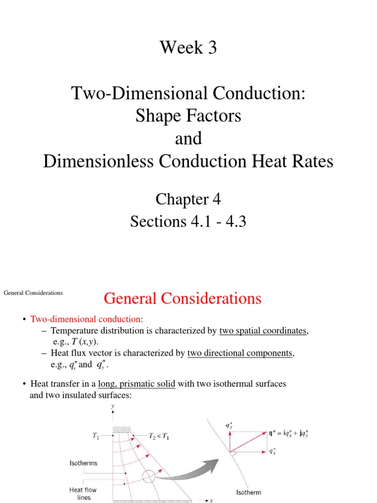 Week 3 Two-Dimensional Conduction: Shape Factors and Dimensionless ...