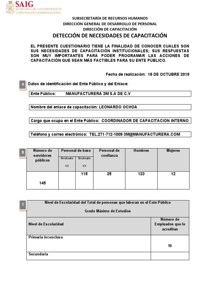 Formato DNC 2019 | PDF | Gestión de recursos humanos | Business