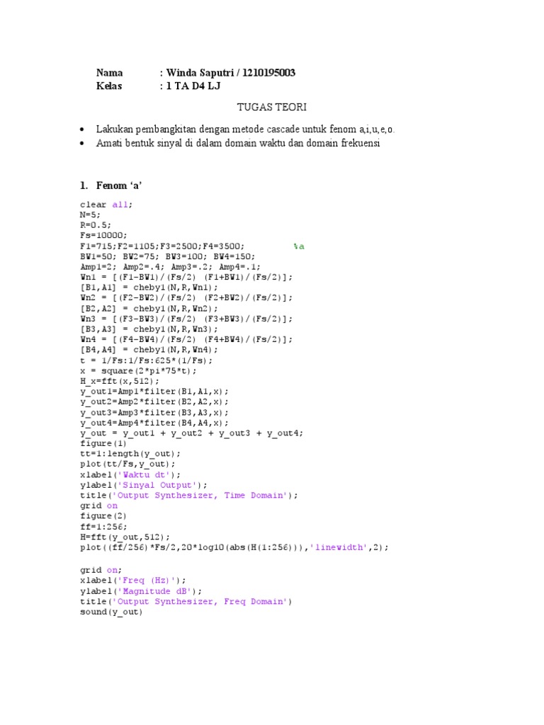 Tugas Teori Lakukan Pembangkitan Dengan Metode Cascade Untuk Fenom A, I ...