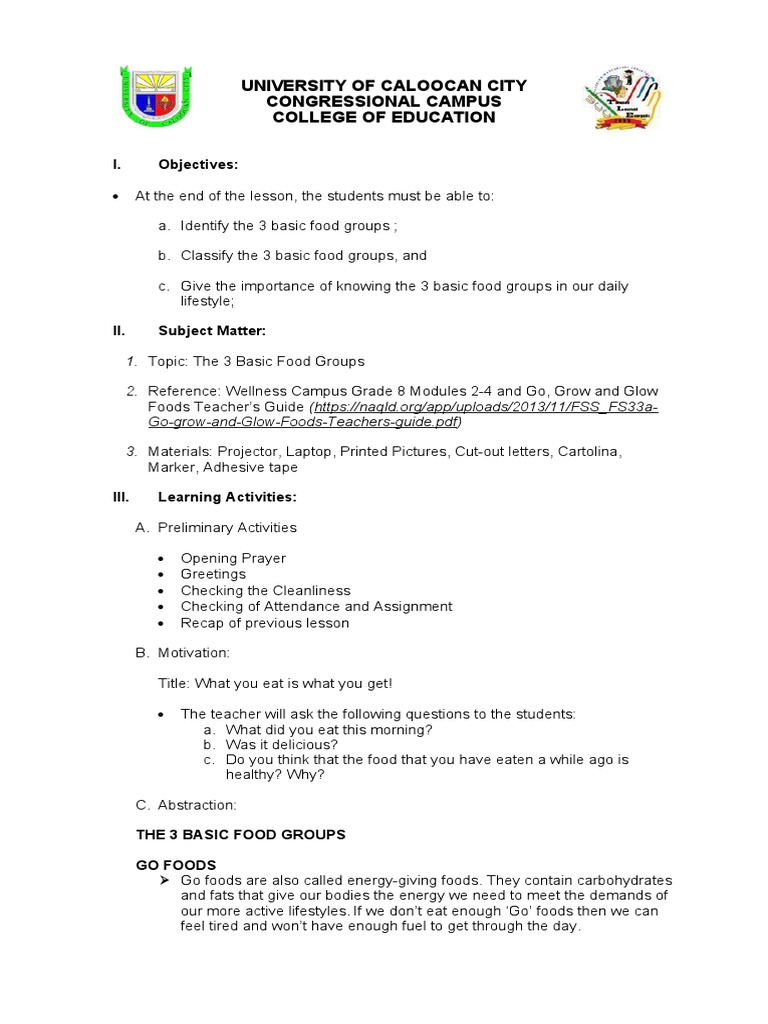 Understanding the 3 Basic Food Groups | PDF | Proteins | Dietary Fiber
