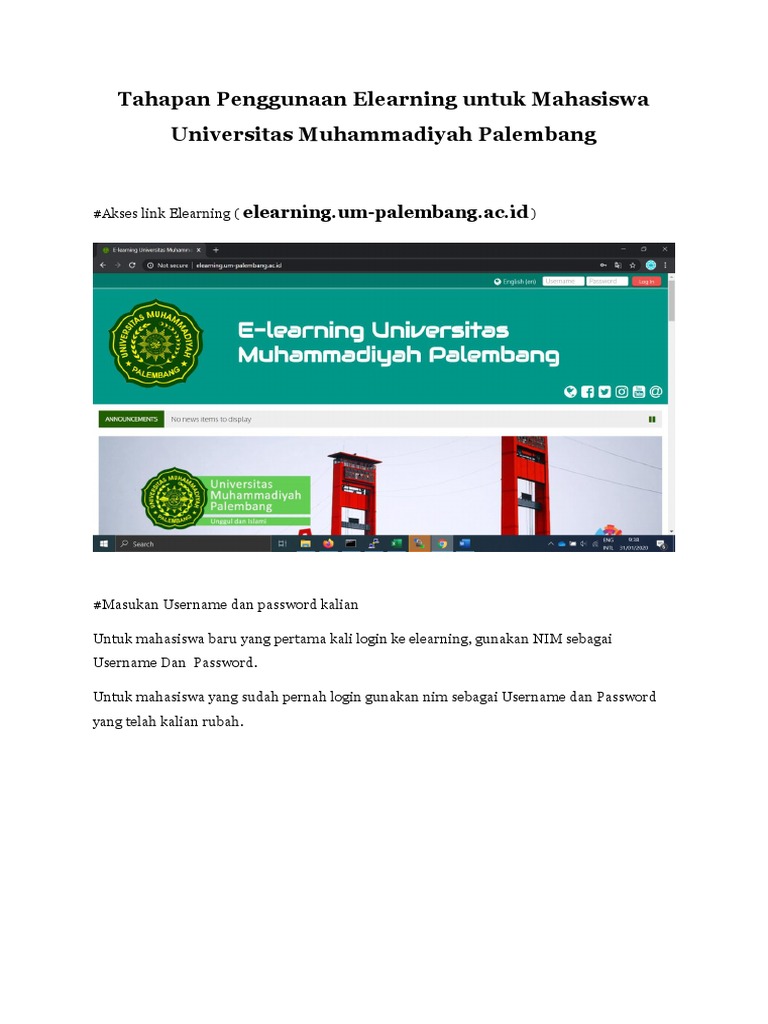 Panduan Elearning Mahasiswa UMP | PDF