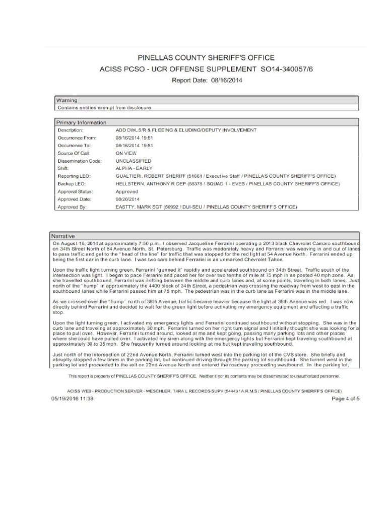 PCSO Report: Sheriff Gualreiri Pull The Hair Out of Black Woman's Head ...