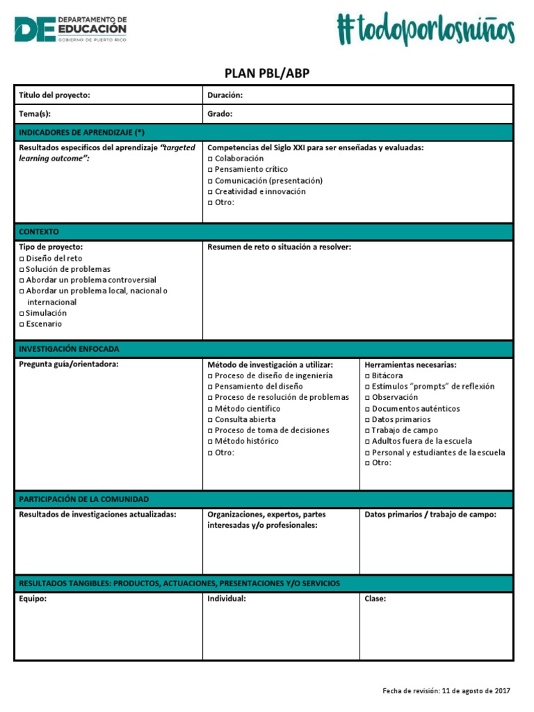 PBL Plan Form | PDF | Science | Epistemología
