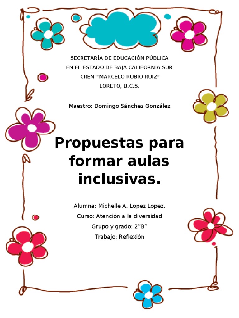 Propuestas para Un Aula Inclusiva | PDF | Inclusión (Educación) | Salón de clases