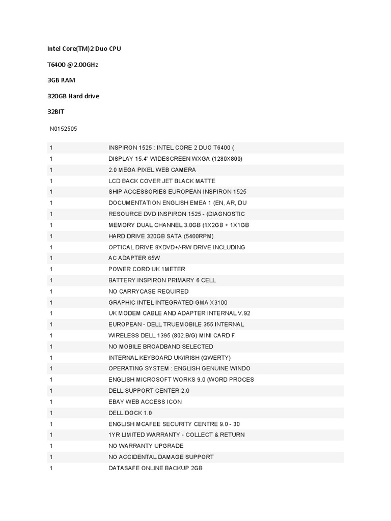 Laptop Spec | PDF