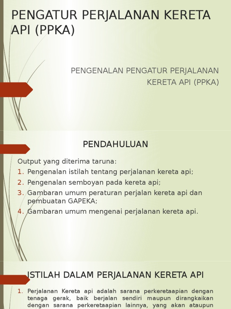 Pengatur Perjalanan Kereta API (PPKA) | PDF