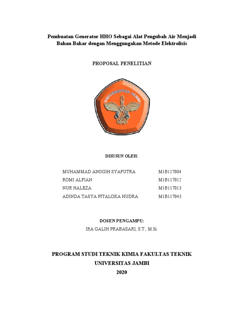 Pembuatan Generator HHO Sebagai Alat Pengubah Air Menjadi Bahan Bakar ...