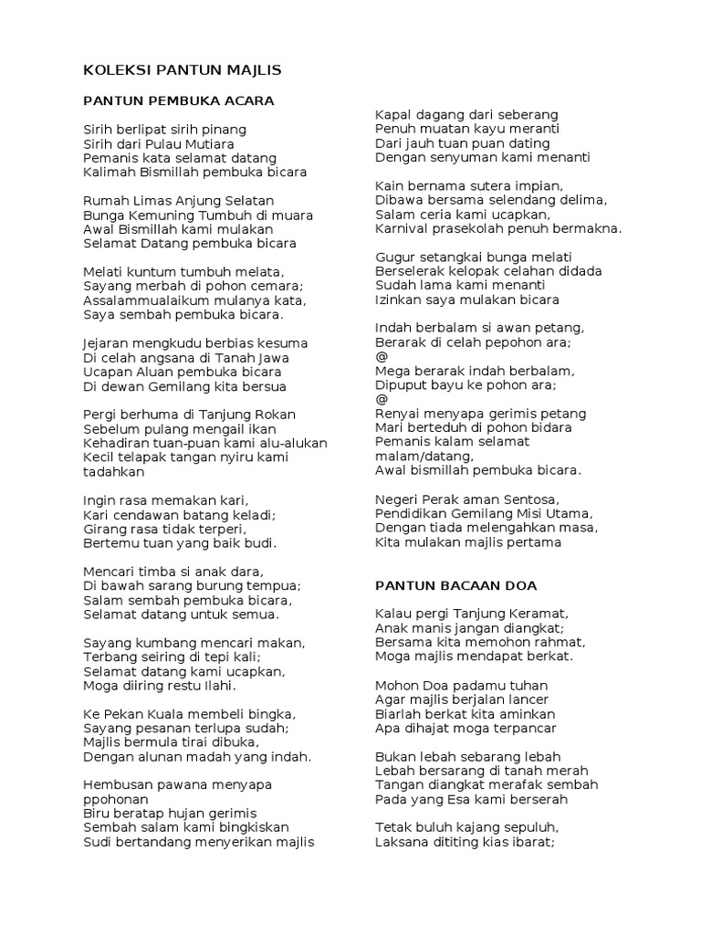 PANTUN MAJLIS | PDF
