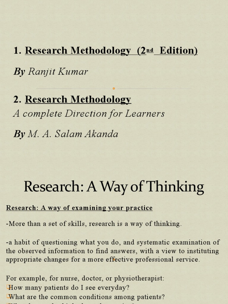 Research Methodology (2 Edition) : by Ranjit Kumar | PDF | Survey ...