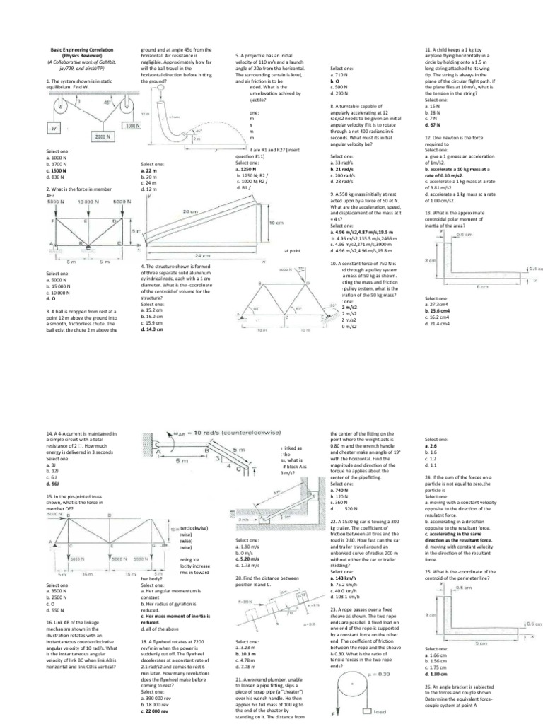 Basic Engineering Correlation Physics v4 | PDF | Rotation Around A Fixed Axis | Force