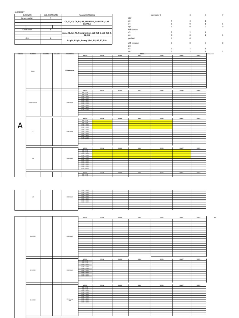MAPPING PEMBAGIAN RUANGAN SEMESTER GANJIL New-1 | PDF