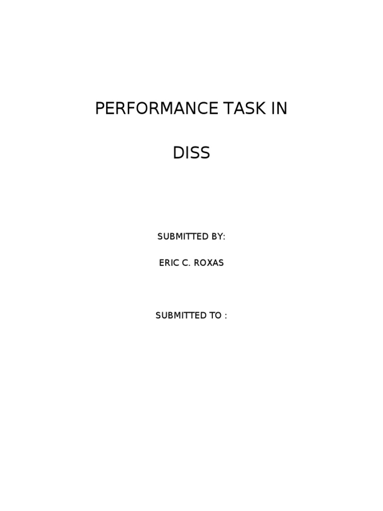Performance Task in Diss: Submitted By: Eric C. Roxas | PDF | Émile Durkheim | Max Weber
