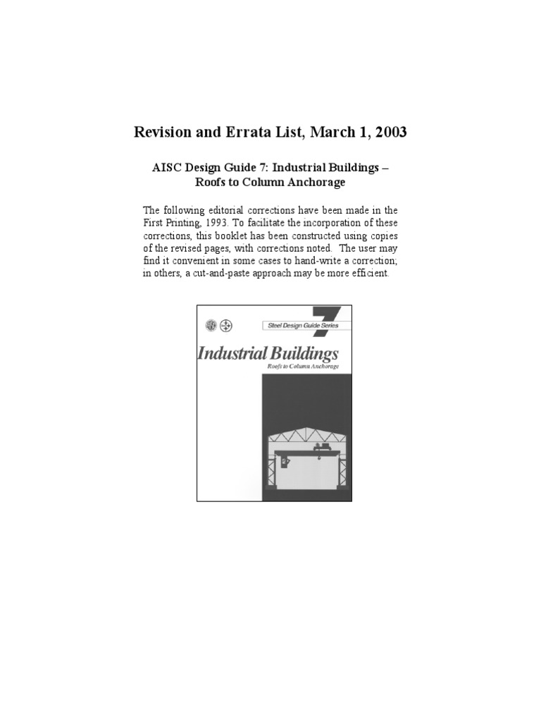 Design Guide 7 Errata PDF | PDF | Bending | Truss
