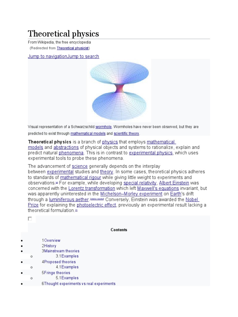 Theoretical Physics | PDF | Theoretical Physics | Academic Discipline ...