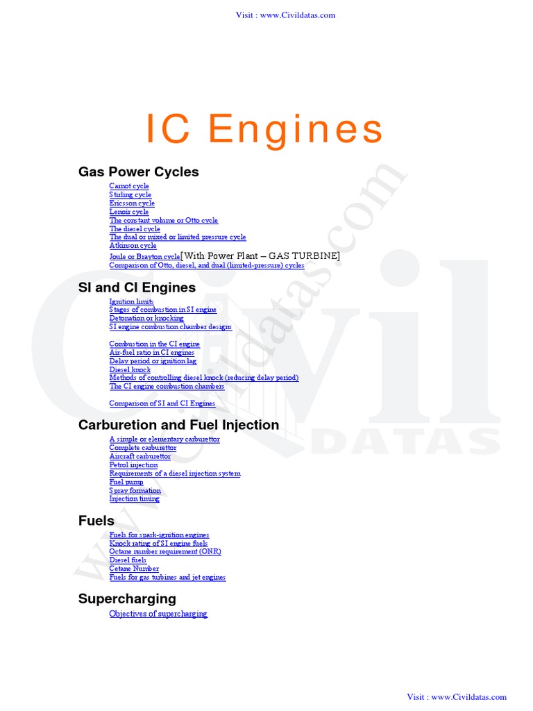 IC Engine Objective Questions and Answer by S K Mondal 1 PDF | PDF ...
