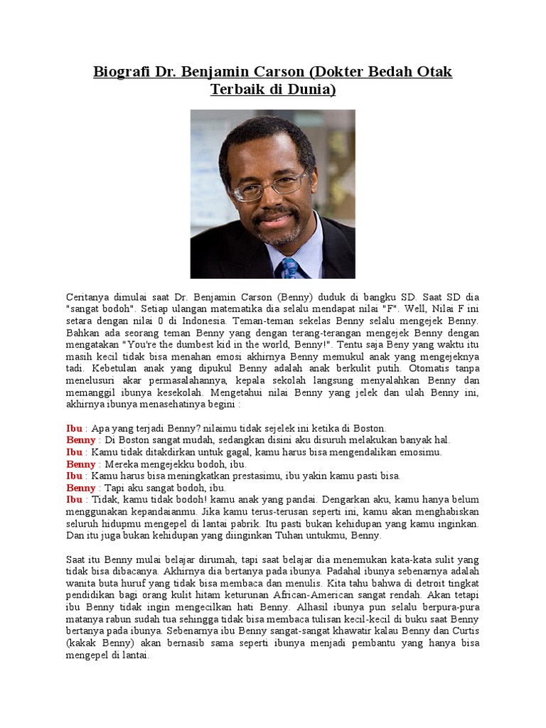 Biografi Dokter Bedah Otak - Dr. Ben Terbaik Didunia | PDF