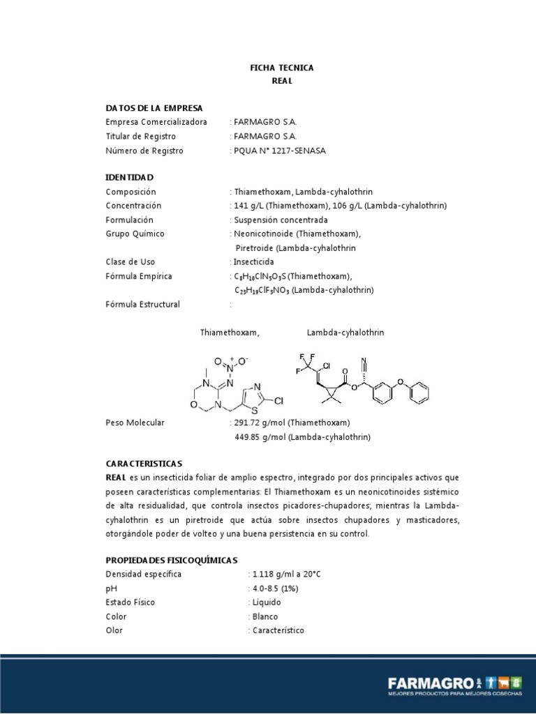 Real-Ficha Tecnica PDF | PDF | Insecticida | Insectos