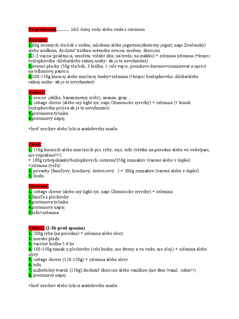 Jedalnicek Nízkosacharidový | PDF