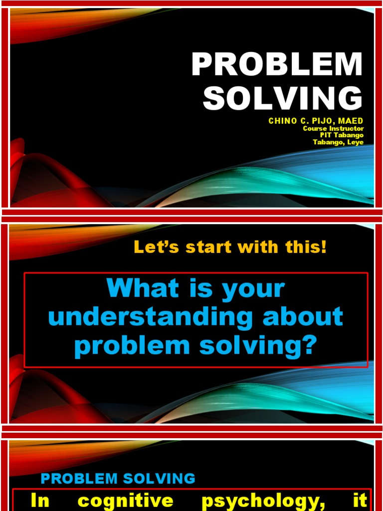 Problem Solving | PDF | Heuristic | Cognition