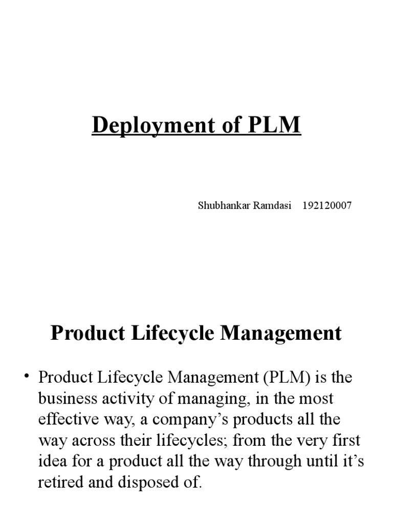 Deployment of PLM | PDF | Product Lifecycle | Business