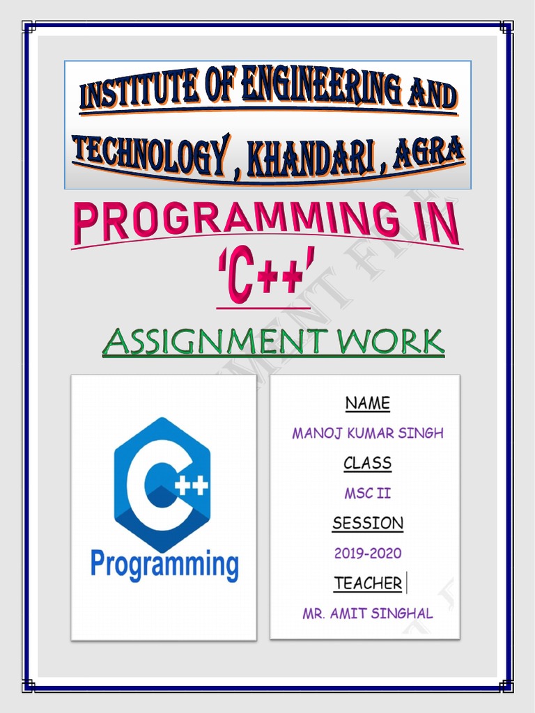 C++ Assignment PDF | PDF | C++ | Computer Programming